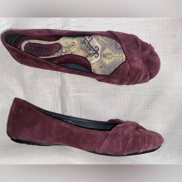 Born | Shoes | Born Sz 9 M 45 Burgundy Purple Suede Leather Ballet ...